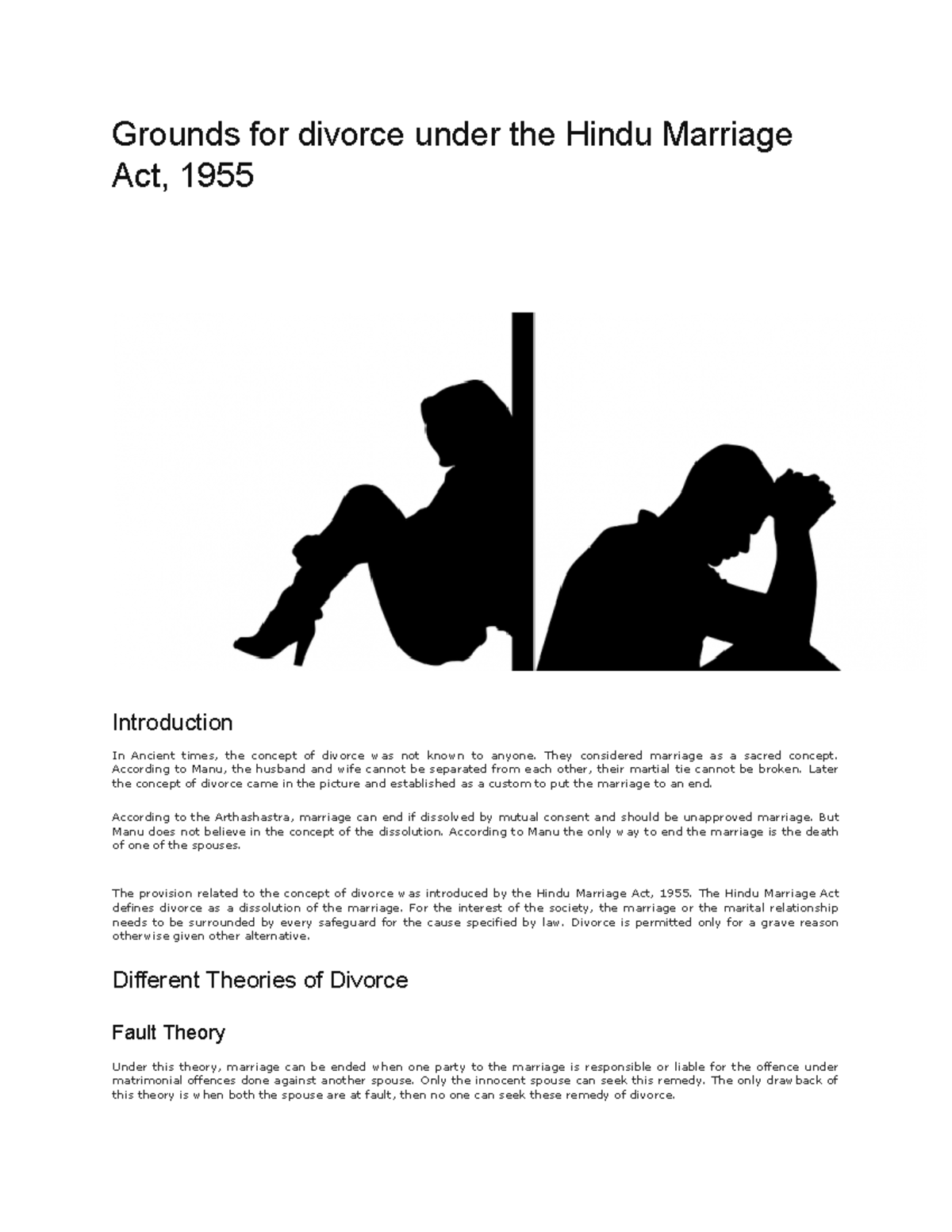 Grounds For Divorce Under The Hindu Marriage Act Grounds For Divorce