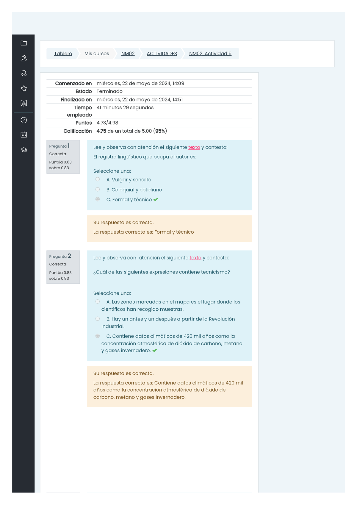 NM02 Actividad 5 - ####### sobre 0. Pregunta 2 ####### Correcta ...