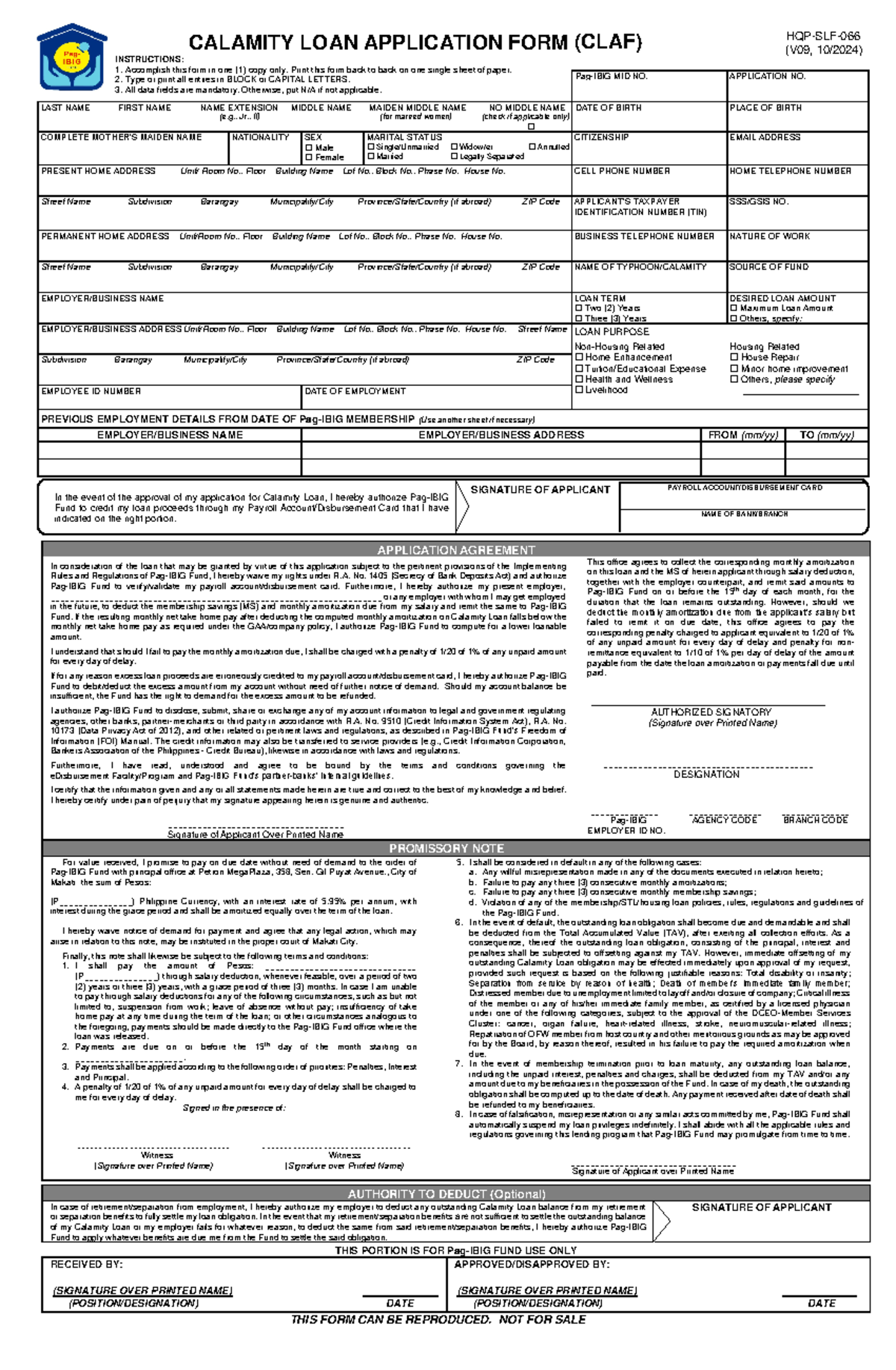 Calamity LOAN FORM - You can use this form as a template - CALAMITY ...