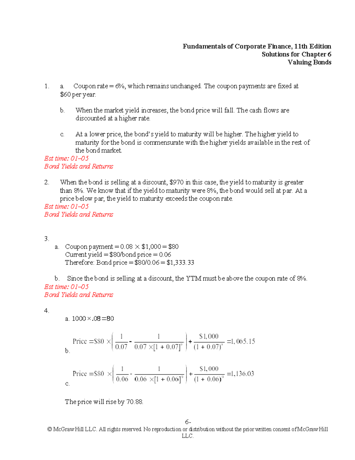 Chapter 6 - Practice Questions - Fundamentals of Corporate Finance ...
