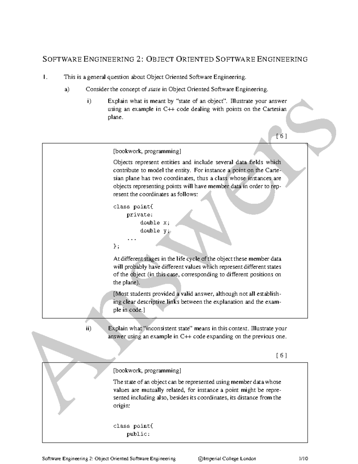 Exam 1 June 2015, answers - Answers SOFTWAREENGINEERING2: OBJECTORIENTEDSOFTWAREENGINEERING This ...