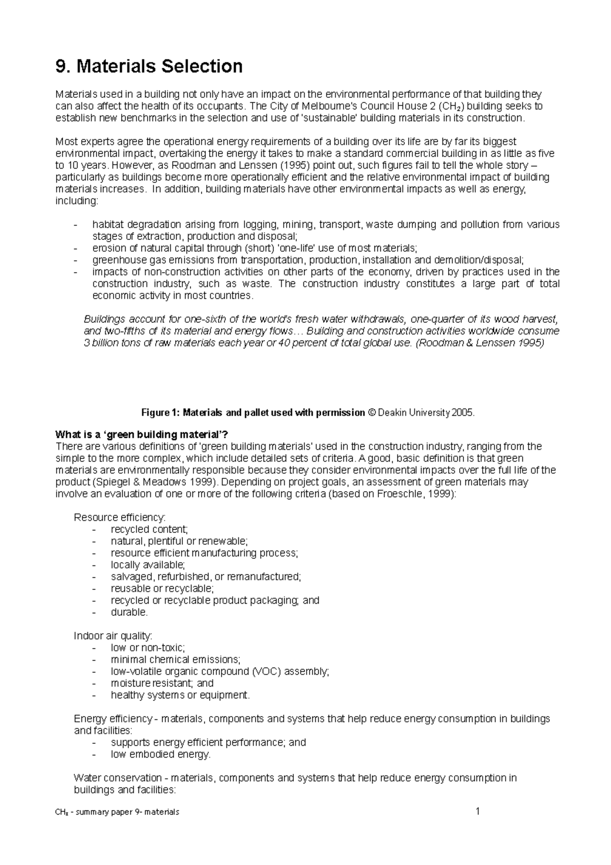 Ch2 materials selection study outline - 9. Materials Selection ...