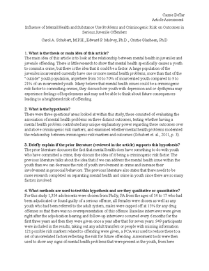 Module 12 summaries for contemp issues - Article Assessment A Decade of ...