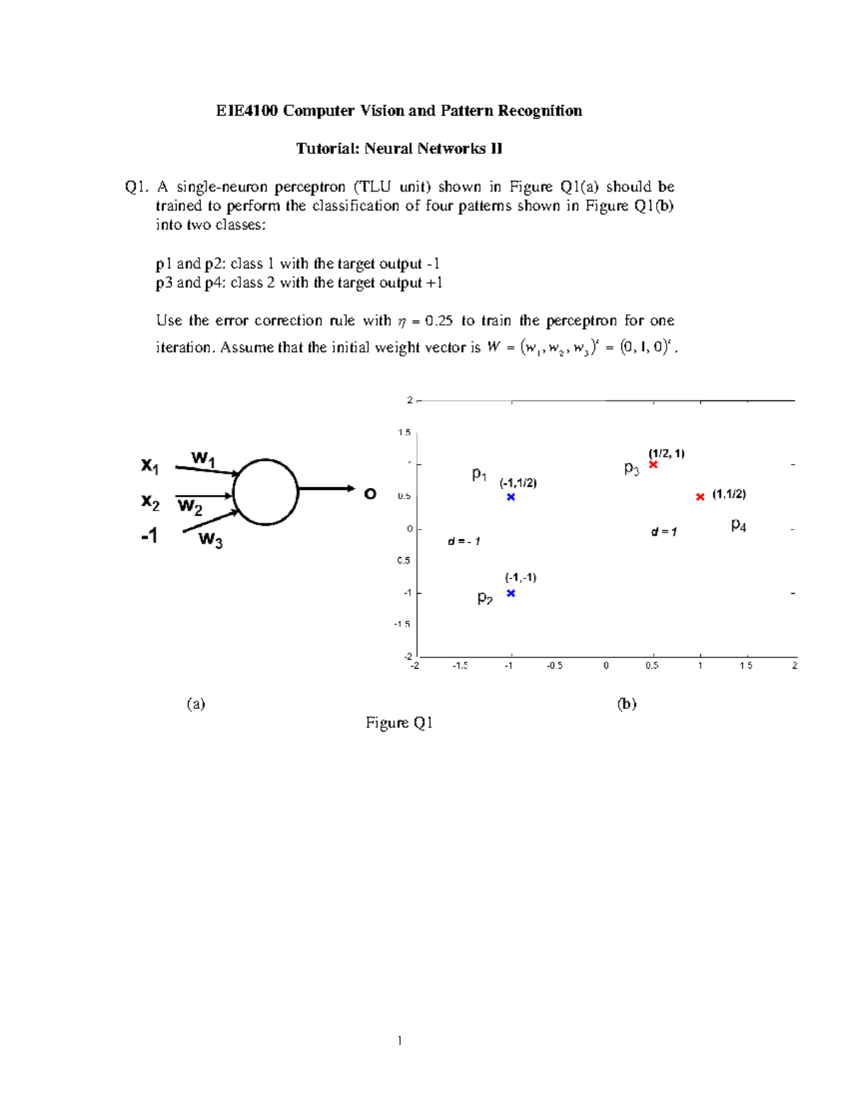 Nerual network 2 tutorial - Computer Vision And Pattern Recognition - EIE4100 Computer Vision ...
