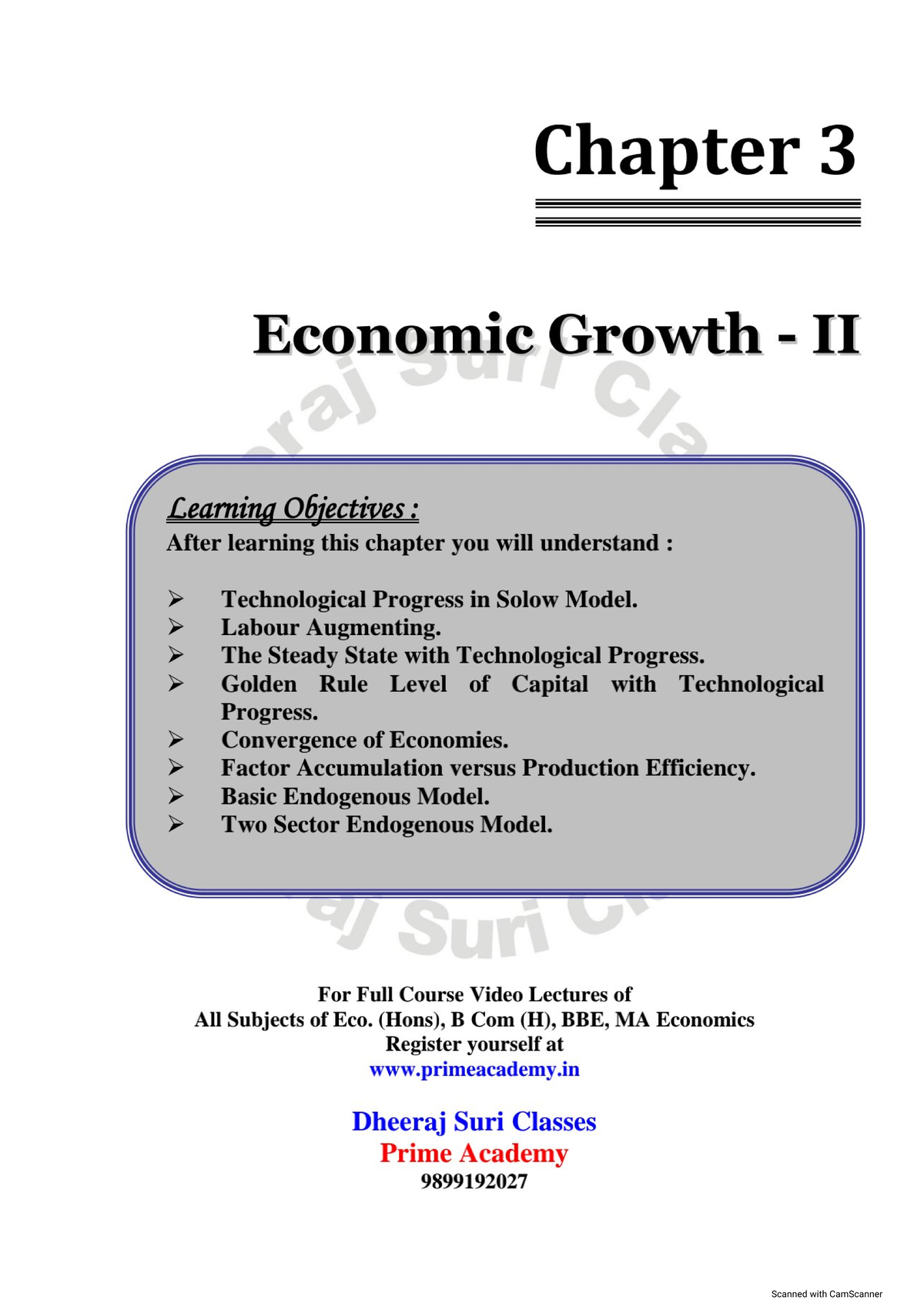 Chapter 3 Economic Growth II - B.A. Economics (Hons.) - Studocu