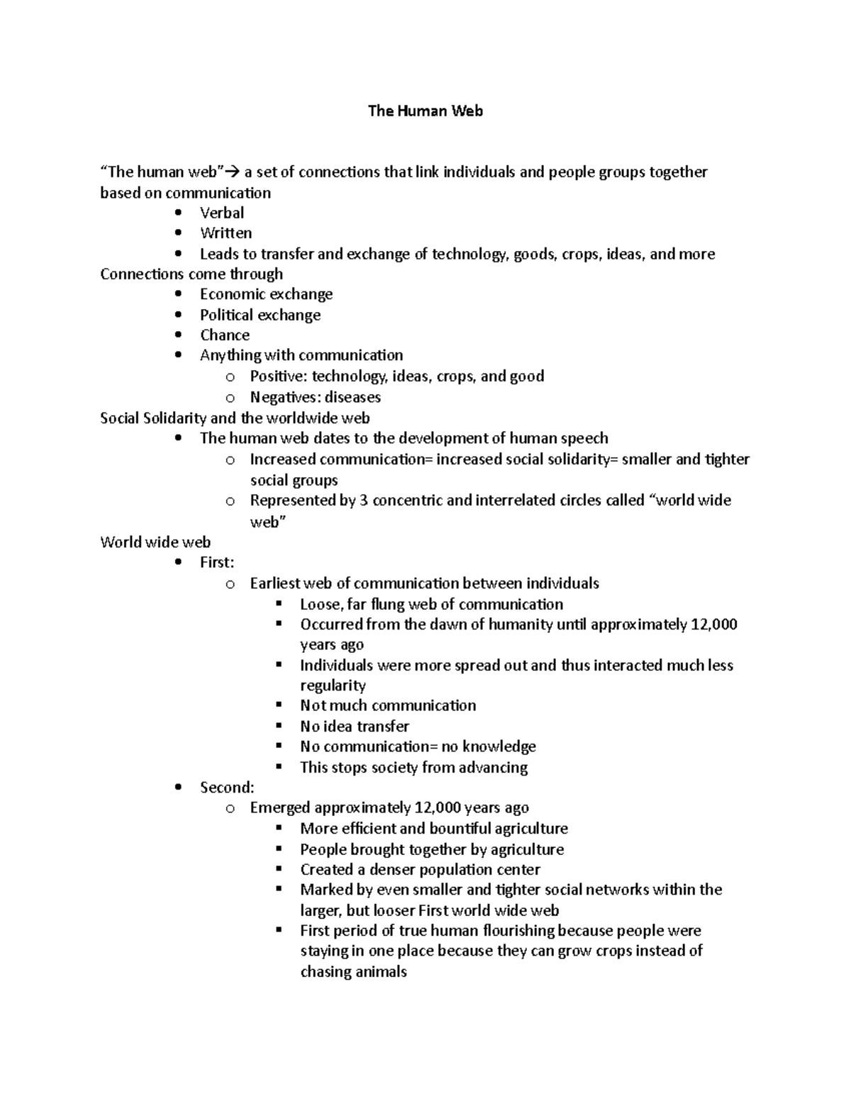 The Human Web - The Human Web “The human web” a set of connections that ...
