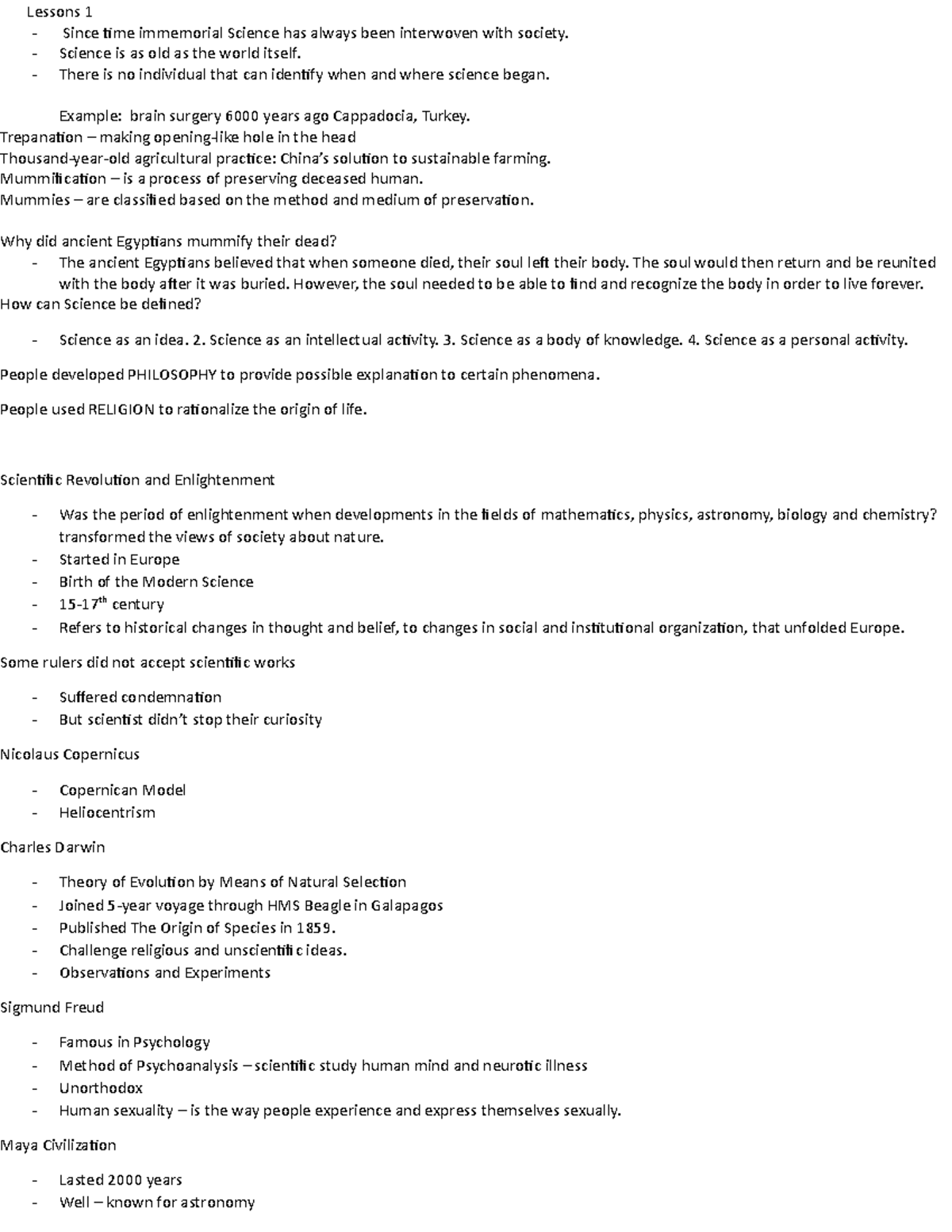 Science Technology Lessons 1 to 4 - Lessons 1 Since time immemorial ...