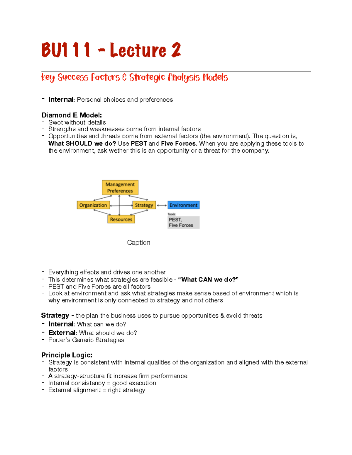 BU111 - Lecture 2 - The question is, What SHOULD we do? Use PEST and ...
