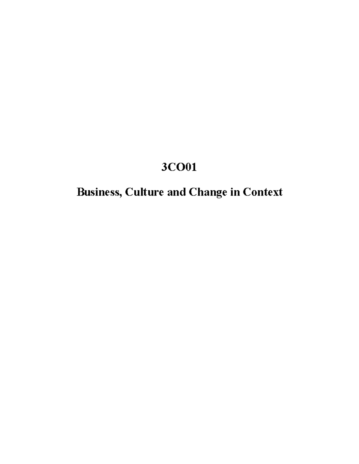 3co01 s - essay - 3CO Business, Culture and Change in Context AC 1 ...
