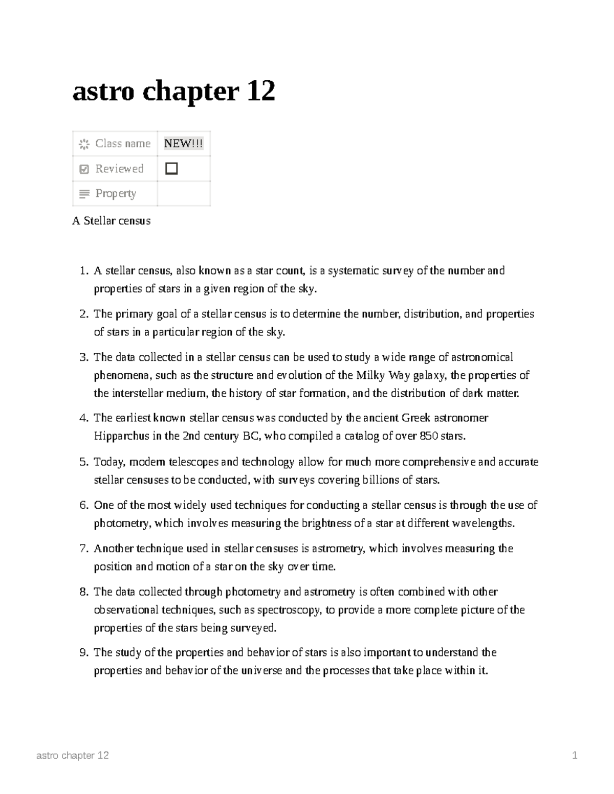 Astro chapter 12 - astro chapter 12 Class name NEW!!! Reviewed Property ...