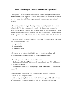 Topic 18 Handout - These notes continue to cover the physiology of ...