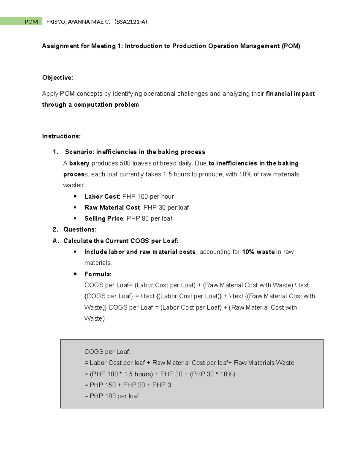 Assignment for Meeting - POM FRISCO, AYANNA MAE C. (BSA2121-A ...