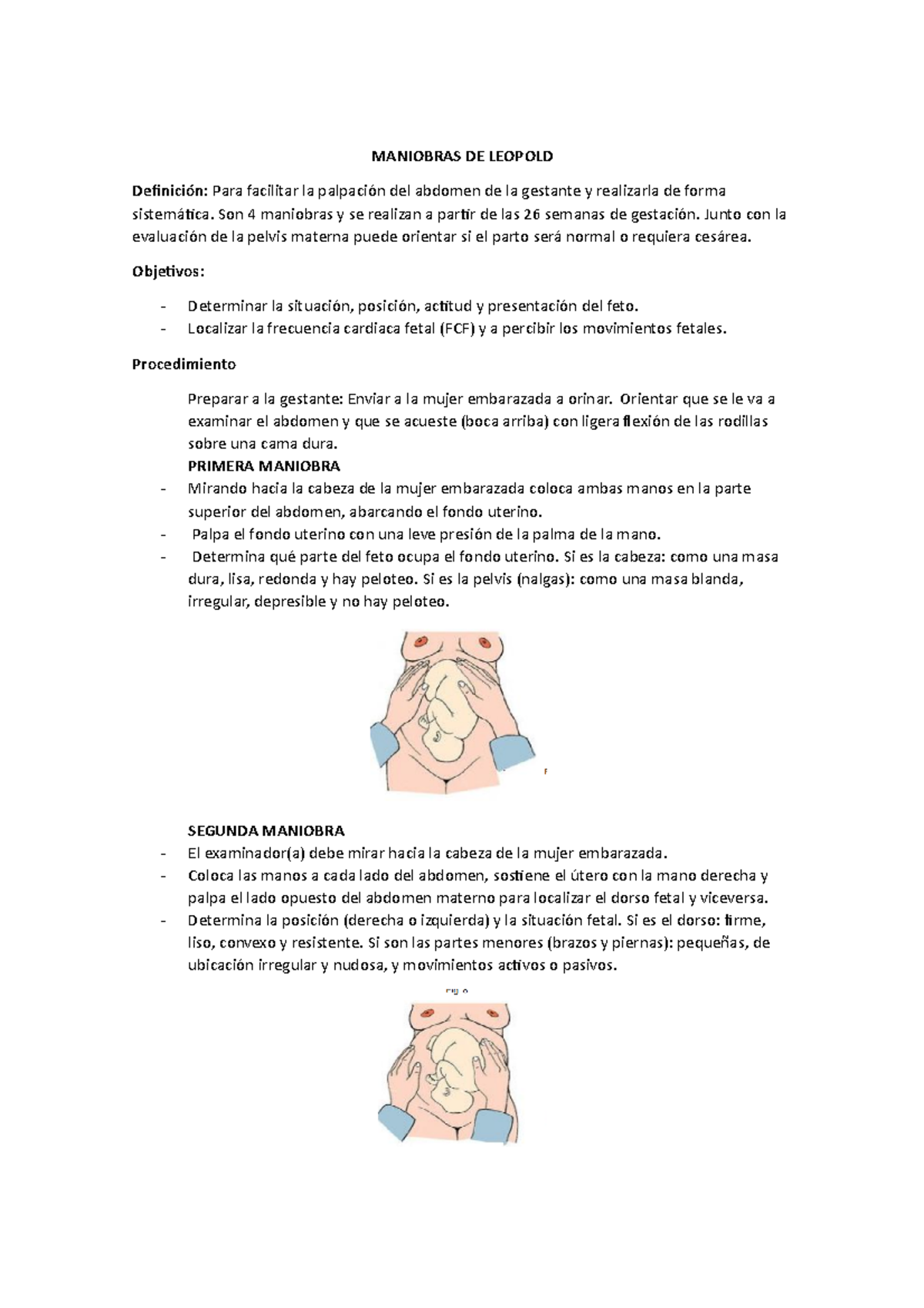 Maniobras DE Leopold - MANIOBRAS DE LEOPOLD Definición: Para facilitar ...