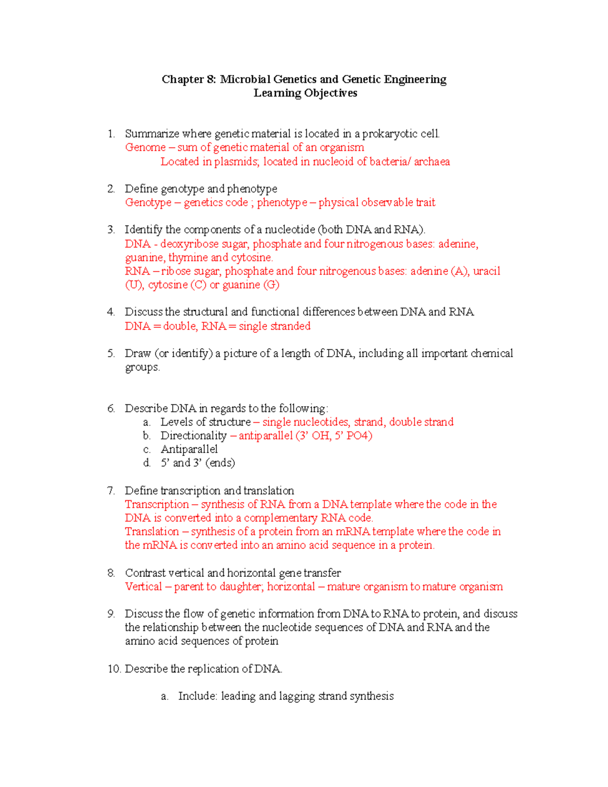 Chapter 8 LOs - Chapter 8: Microbial Genetics and Genetic Engineering ...