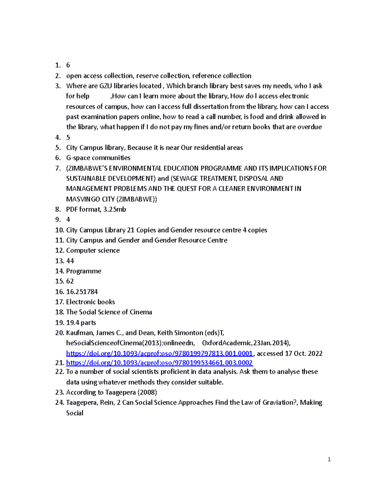 Icct - Law - 1. 6 open access collection, reserve collection, reference ...