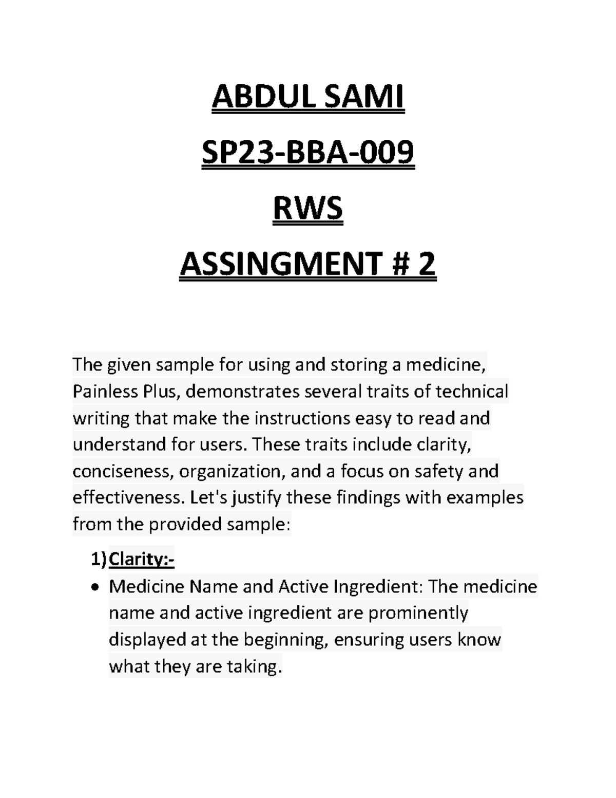 RWS Assingment 2 - 7 CS - ABDUL SAMI SP23-BBA- 009 RWS ASSINGMENT # 2 ...