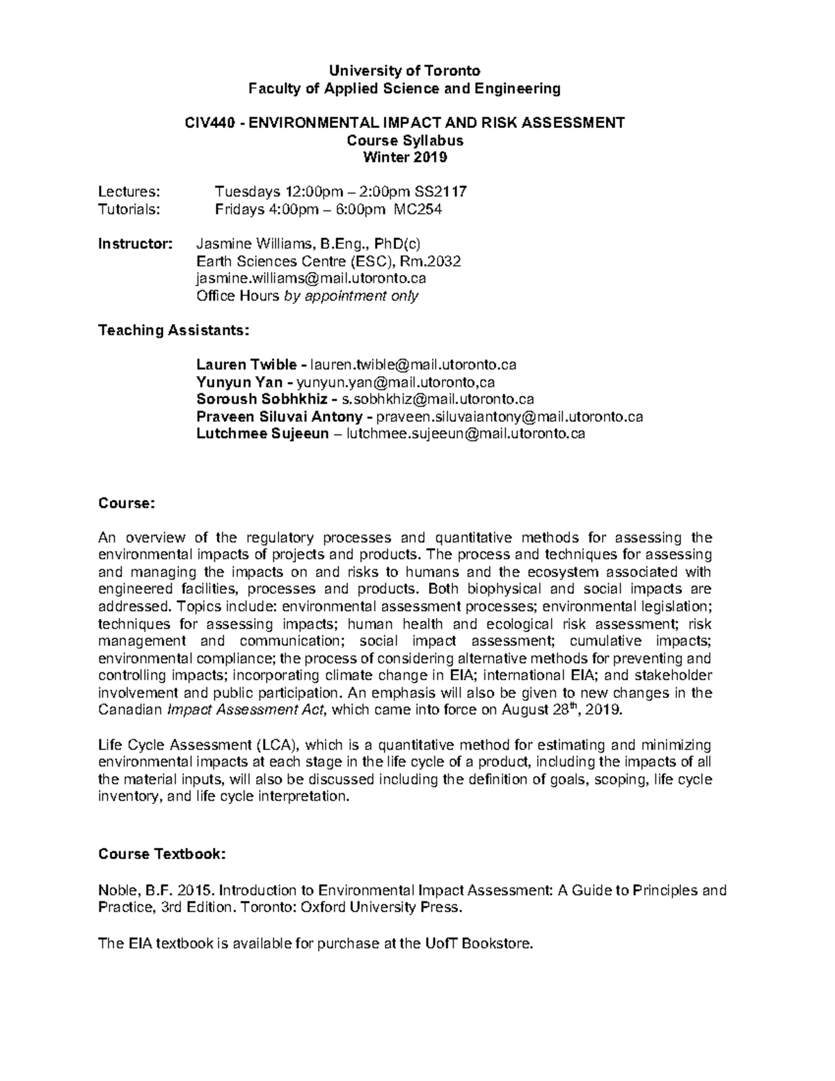 Syllabus 1 Syllabus Warning Tt Undefined Function 32 University Of Toronto Faculty Of