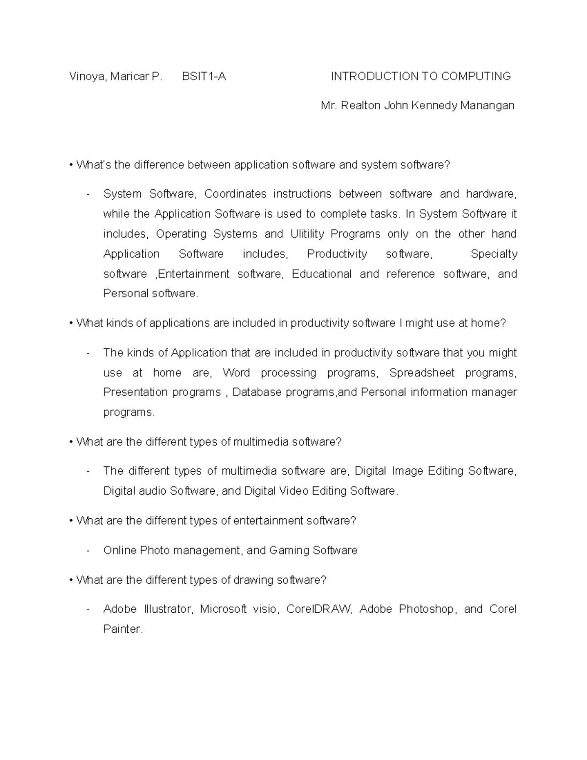 Assignment - help them to study - Vinoya, Maricar P. BSIT1-A ...