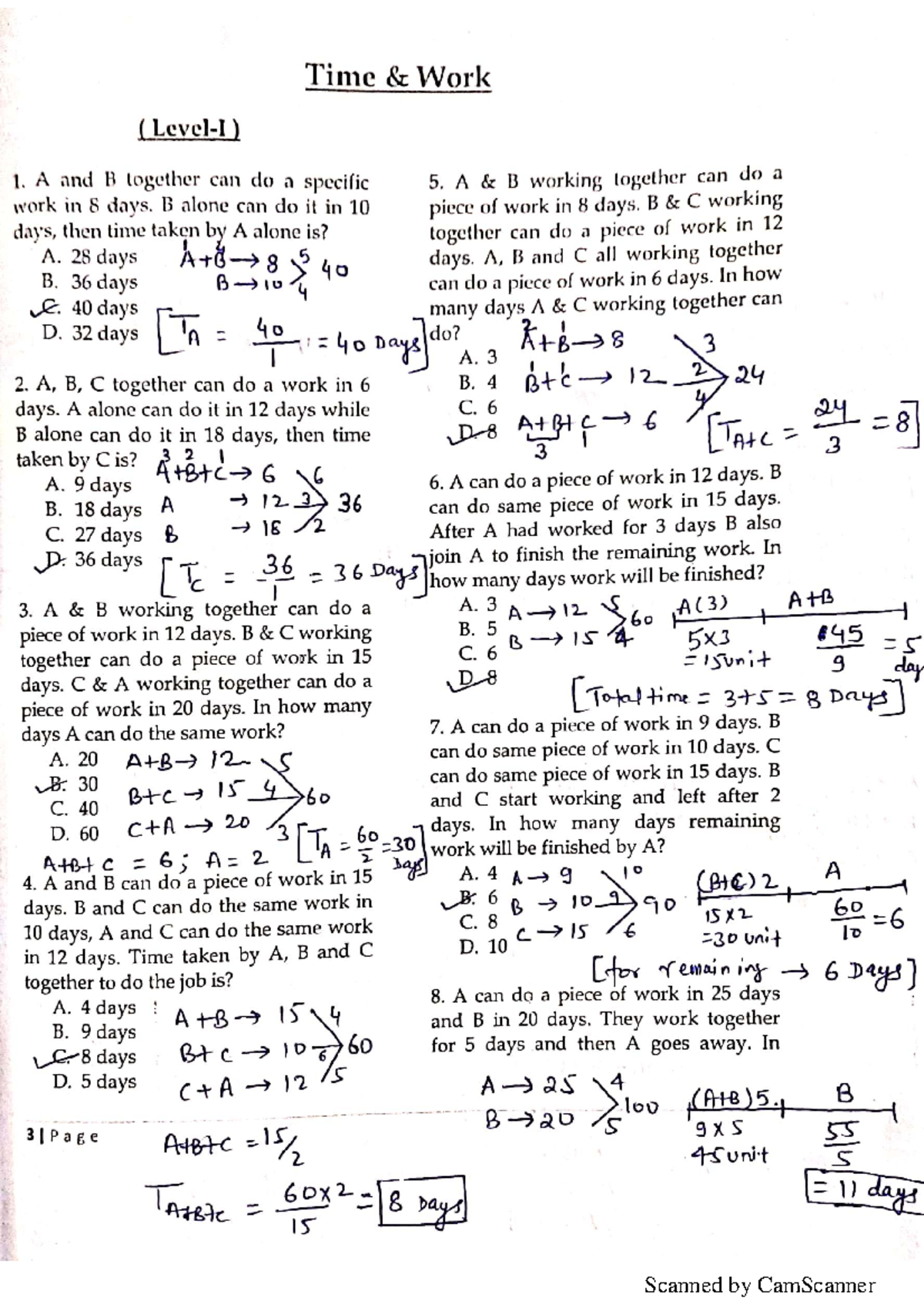 WB Time and Work - WB Time and Work - Analytical skills - II - LPU ...