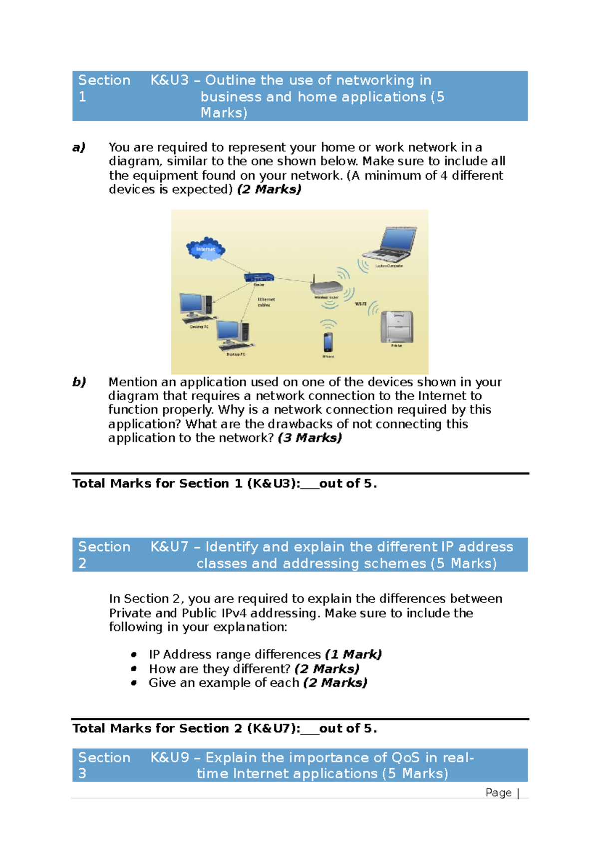 Networking-assignment-1 - Section 1 K&U3 – Outline the use of ...
