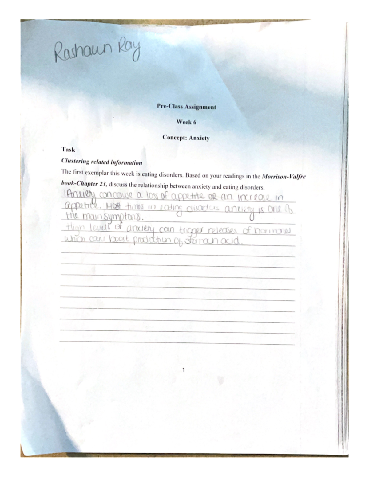 Pre-Class - homework week 6 - NUR 180 - Studocu