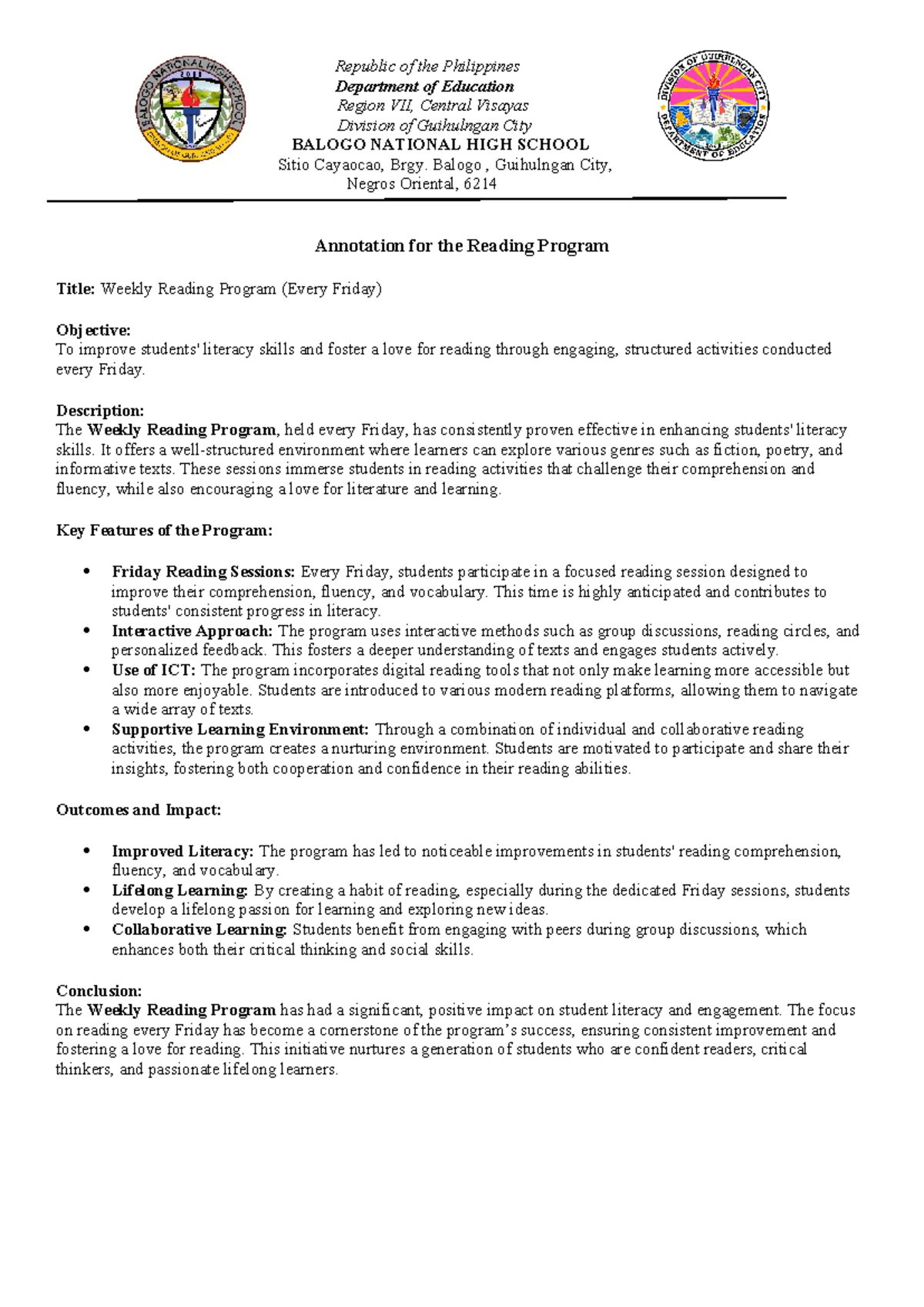 Annotation-Reading-Program - Republic of the Philippines Department of ...
