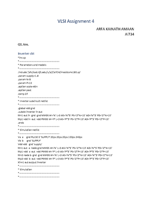 VLSI Homework 2 dhruvik - Dhruvik Shah ID: 31589803 VLSI HW 2 a) * cmos ...