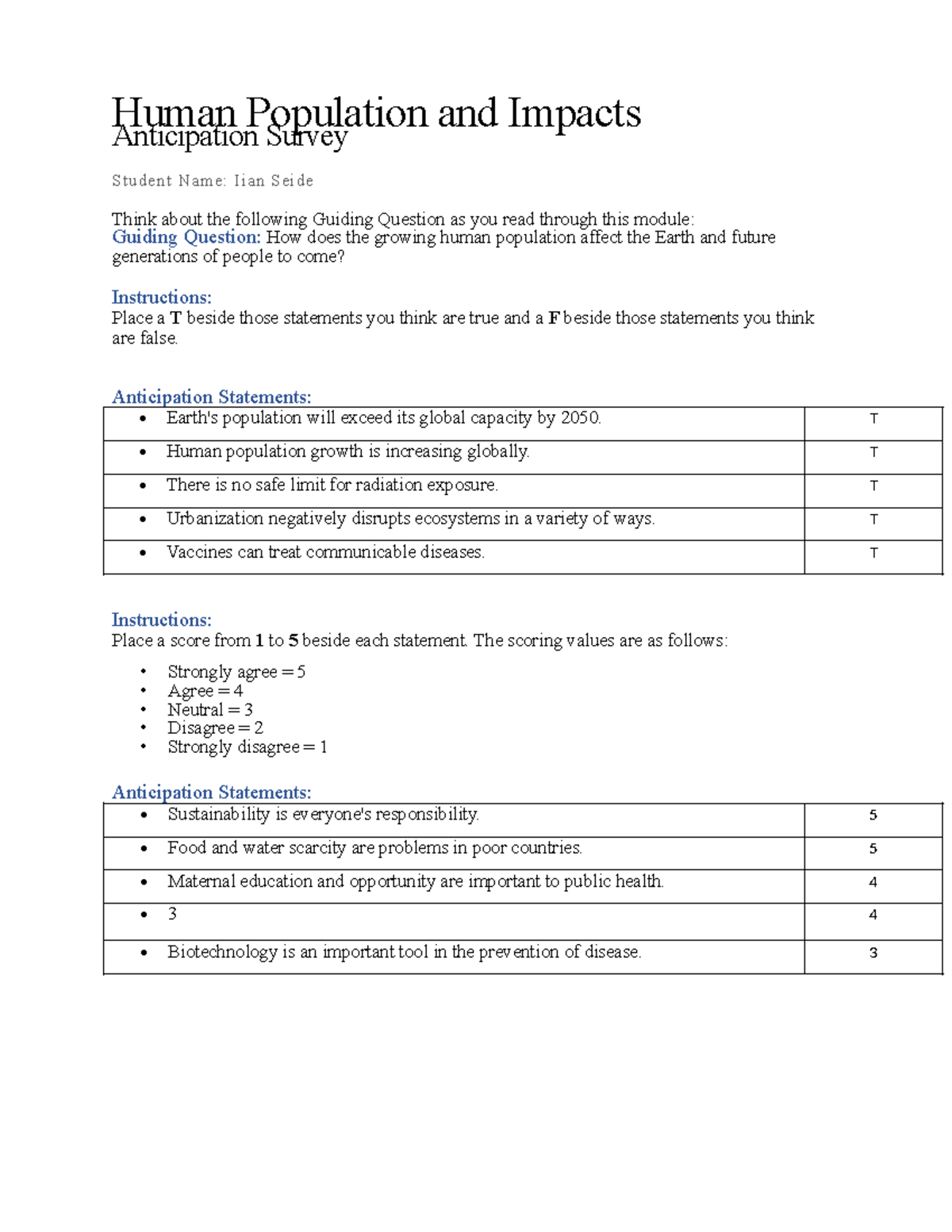05 00 anticipation survey - Human Population and Impacts Anticipation ...