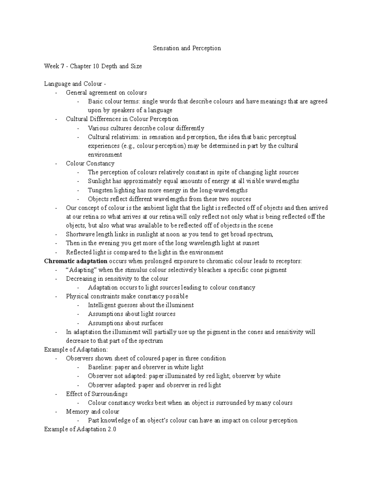 Depth and Size Week 7 - Sensation and Perception Week 7 - Chapter 10 Depth and Size Language and ...