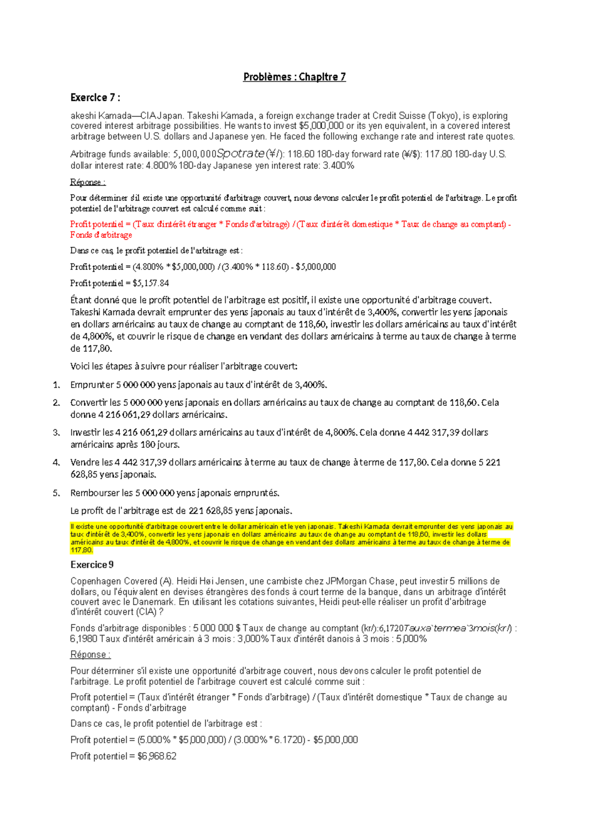 Problèmes - MARCHE D'ECHANGE - Problèmes : Chapitre 7 Exercice 7 ...