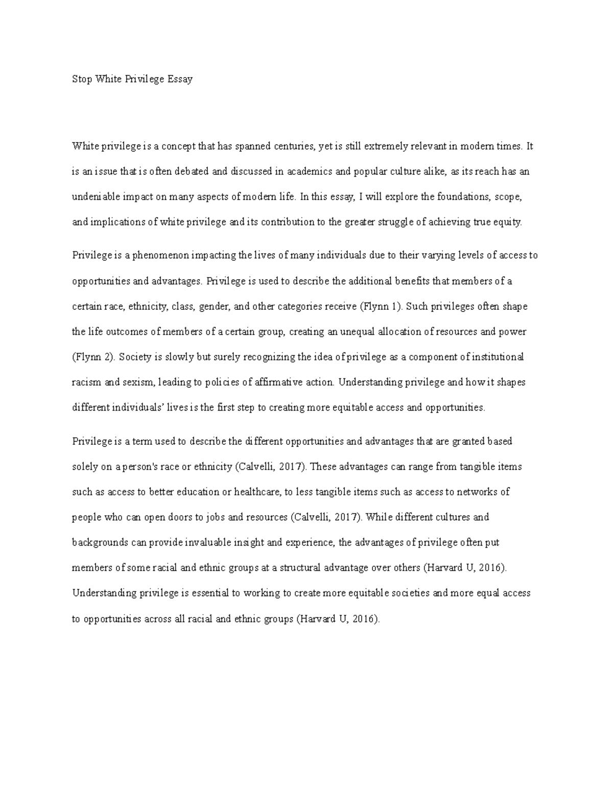 Stop White Privilege Essay - Stop White Privilege Essay White privilege ...