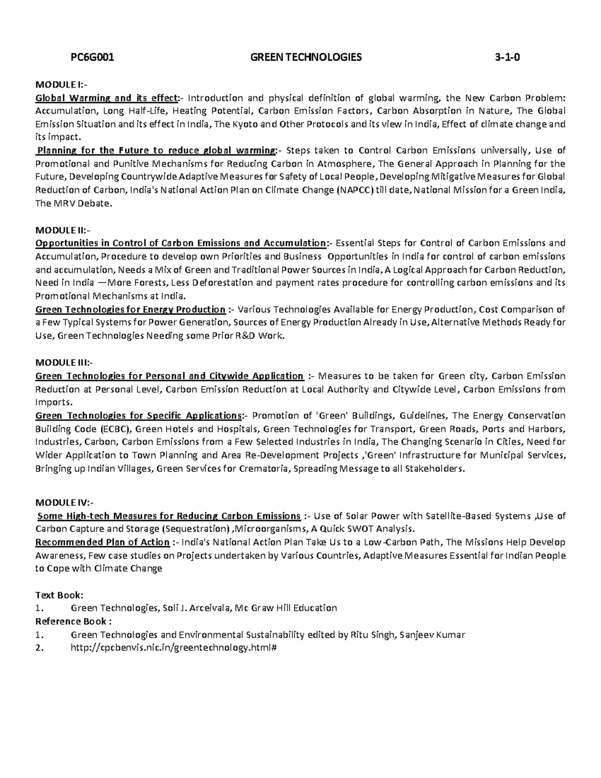 PCG6C001 - Green Technology - Studocu