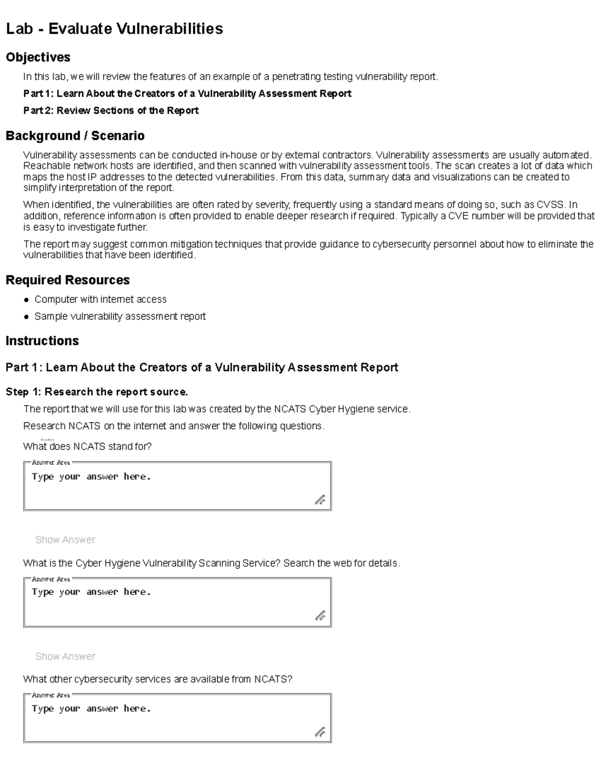 Lab Evaluate Vulnerabilities Lab Evaluate Vulnerabilities Objectives In This Lab We Will