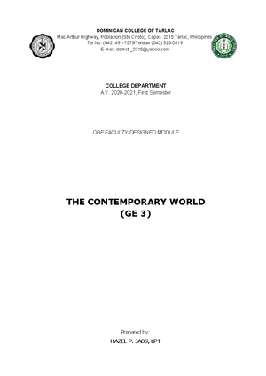 Unit 1 - Lesson 1 Defining the Globalization - UNIT TITLE: INTRODUCTION ...