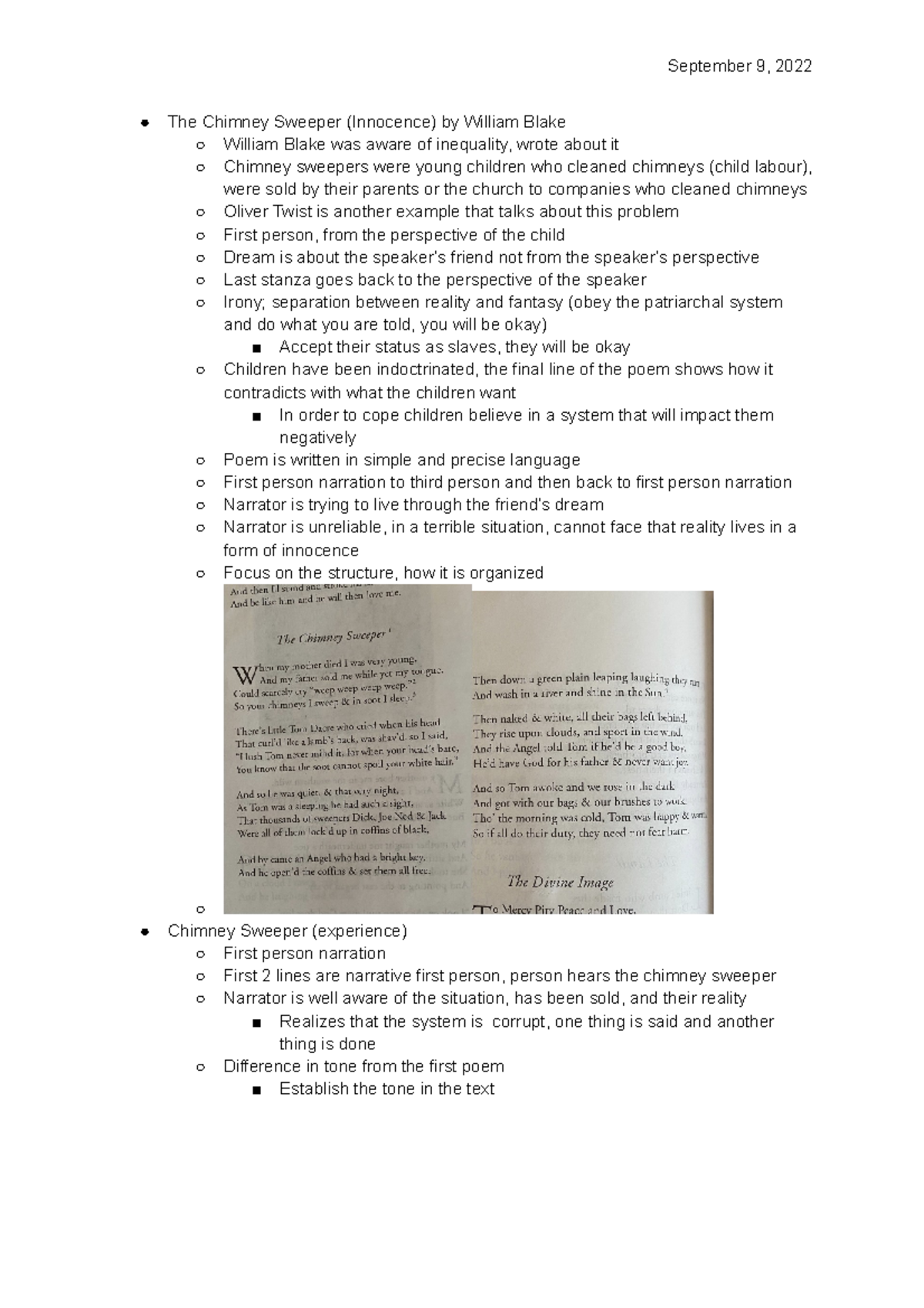 Lecture 2 - Analysis of the Chimney Sweeper, A Sick Rose and Poison ...