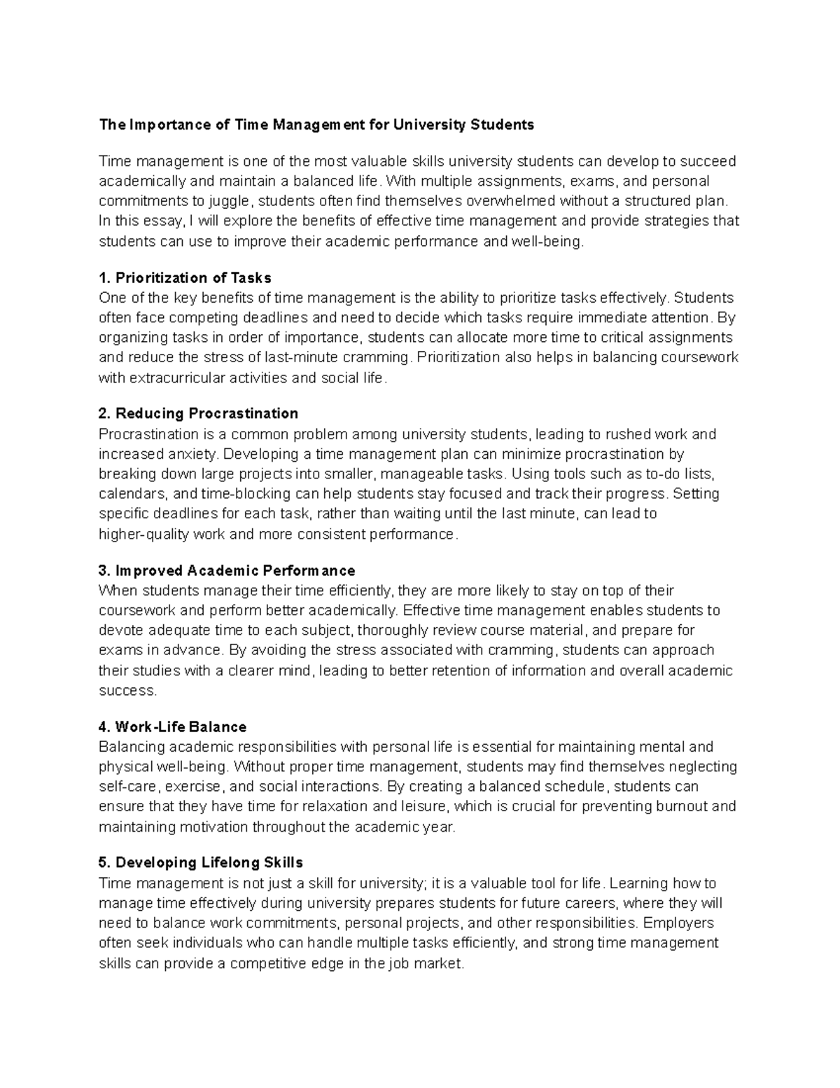(1) The Importance of Time Management for University Students - With ...