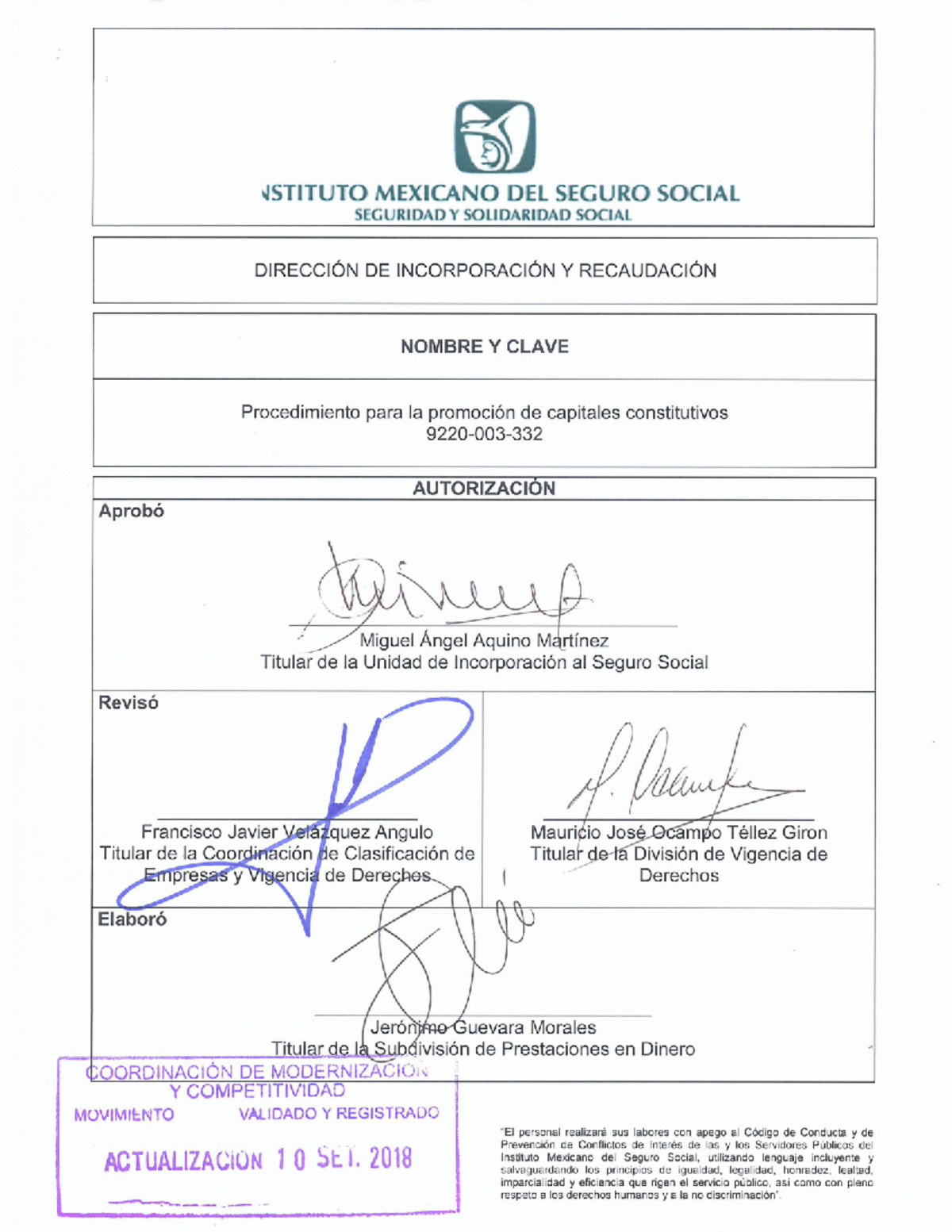 9220-003-332 Capitales constitutivos - ÍNDICE Página 1 Base normativa 3 ...