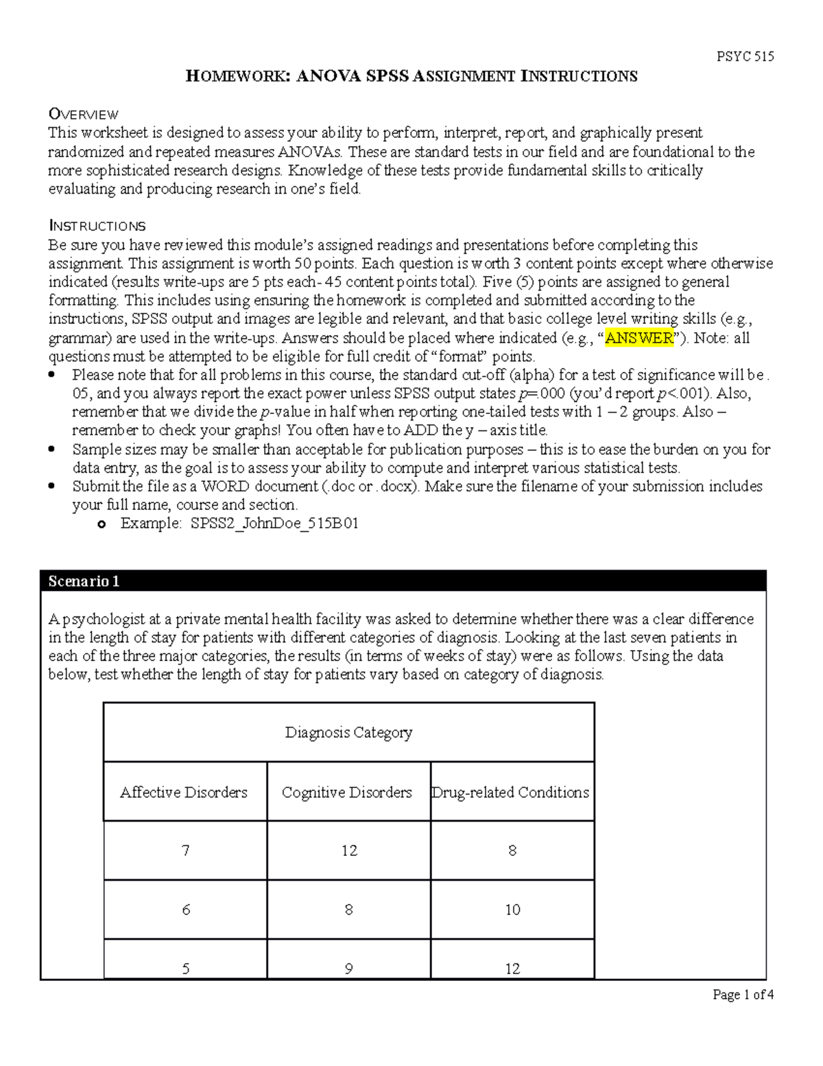 Homework Anova Spss Assignment Instructions Homework Anova Spss Assignment Instructions