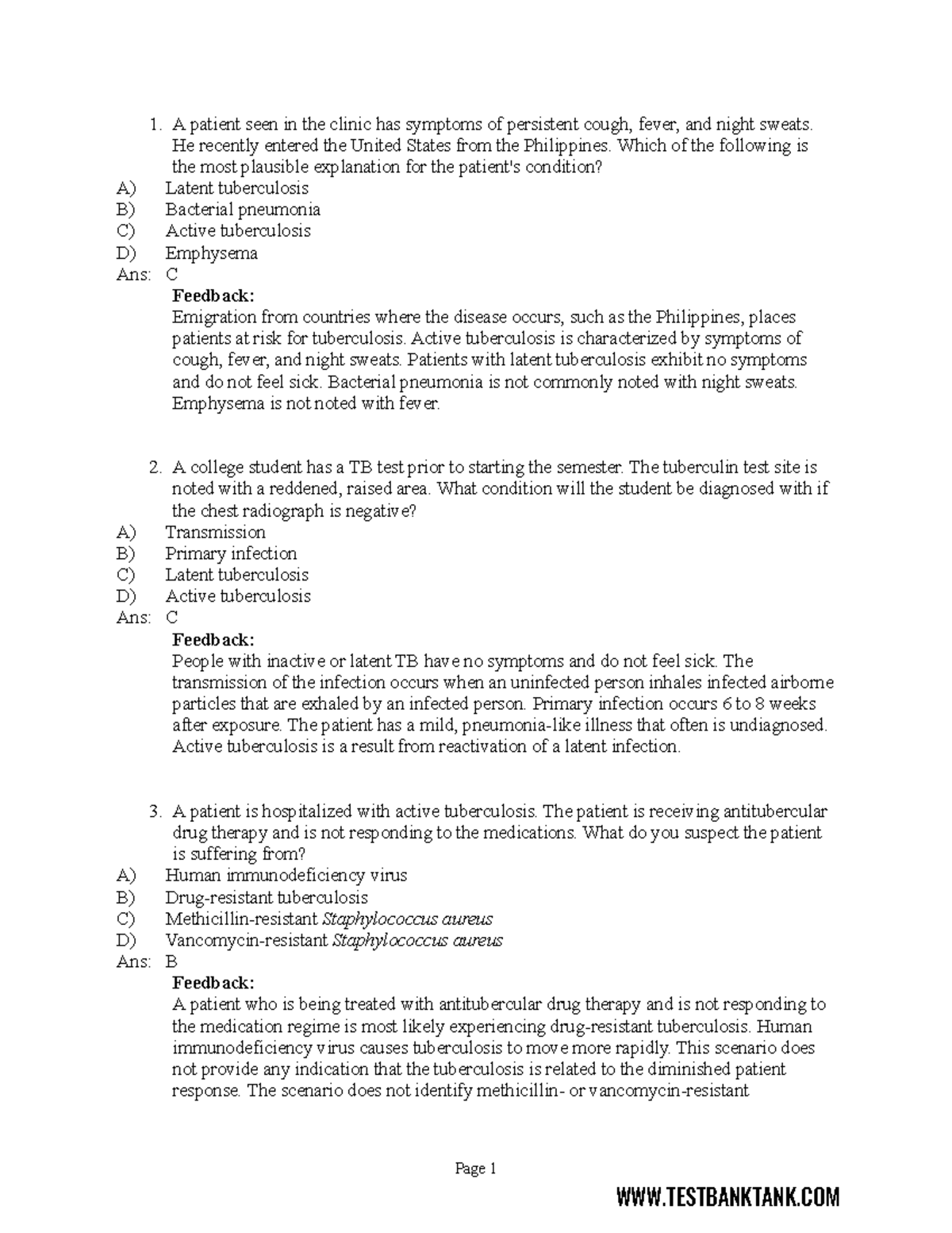 Chapter 22- Drug Therapy for Tuberculosis and Mycobacterium-Test-Bank ...