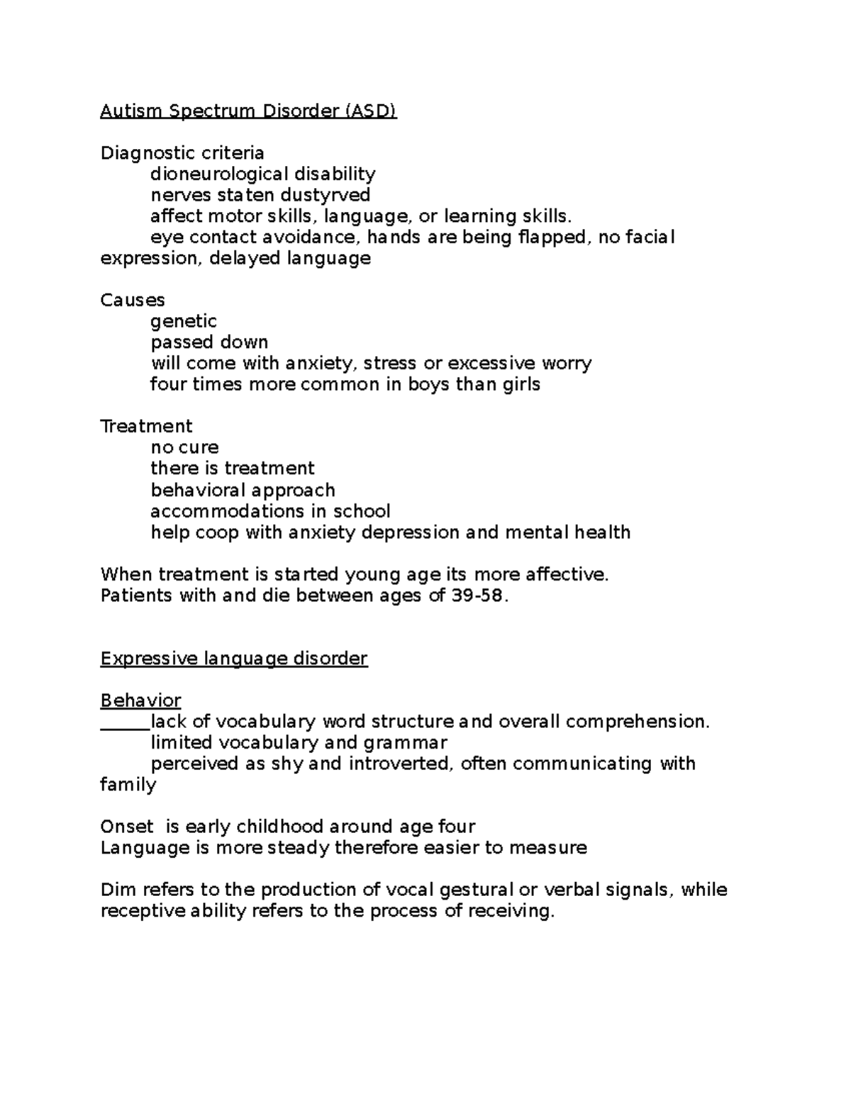 Presentations 1 - psychological disorders - Autism Spectrum Disorder ...