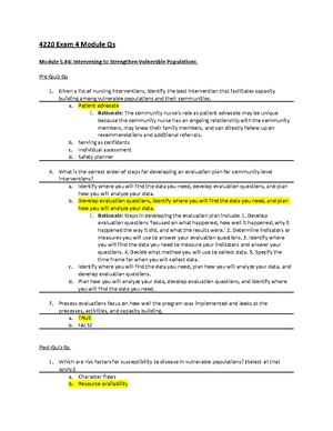 Exam 3 Module Qs - PrepU - 4220 Exam 3 Modules Module 3: Family ...