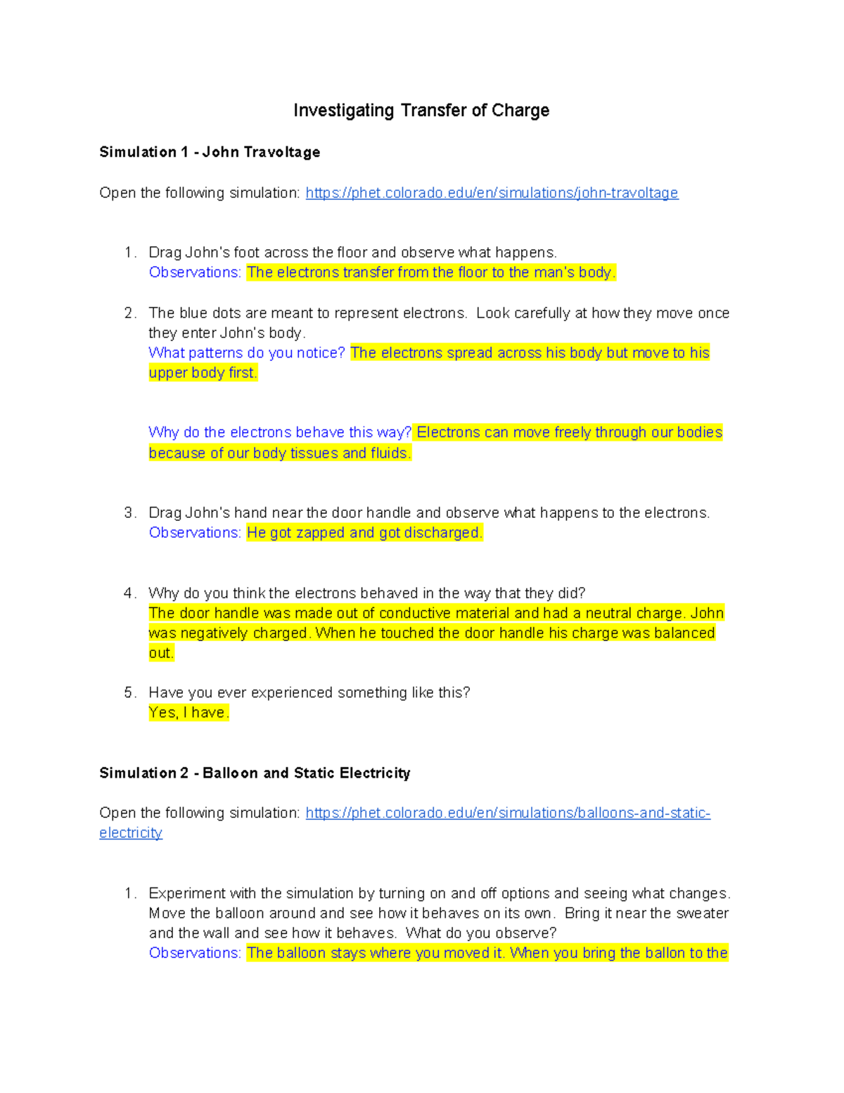 Investigating Transfer of Charge (2 Ph ET Simulations) - Investigating ...