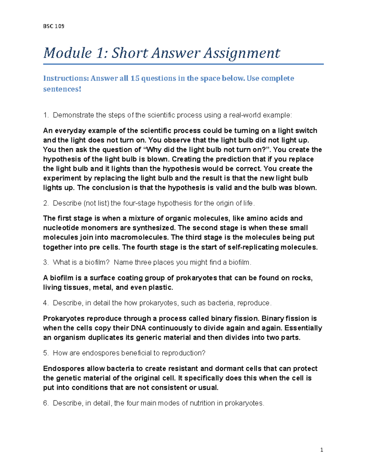 Abigail Gourgues-mod1Assign - BSC 109 Module 1: Short Answer Assignment ...