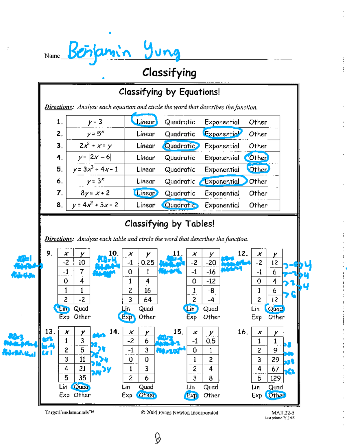 Edited - Table Practice from Class on Identifying and Writing Recursive ...