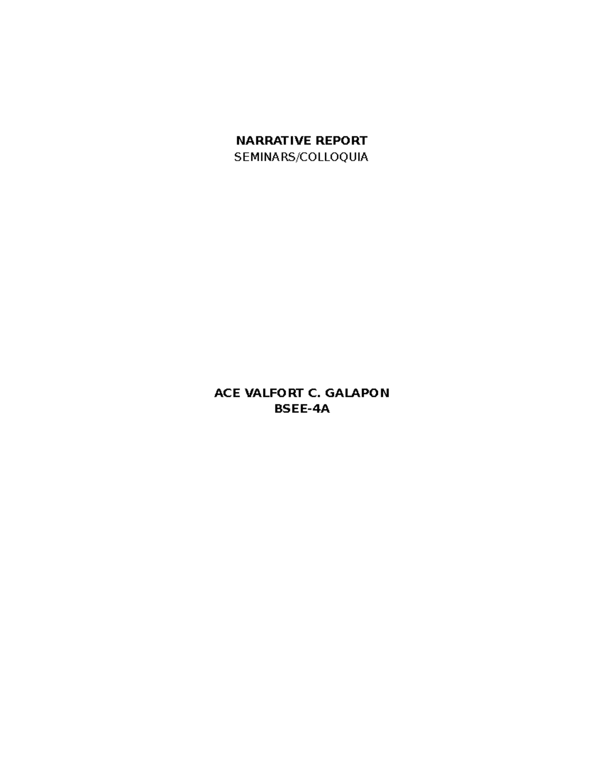 Final Narrative Report 4 - NARRATIVE REPORT SEMINARS/COLLOQUIA ACE ...