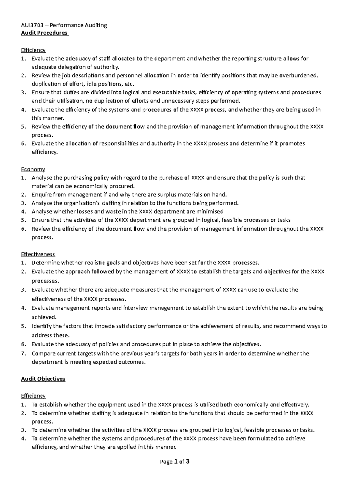 Exam notes - part 2 - AUI3703(1)-1 - AUI3703 Performance Auditing Audit ...