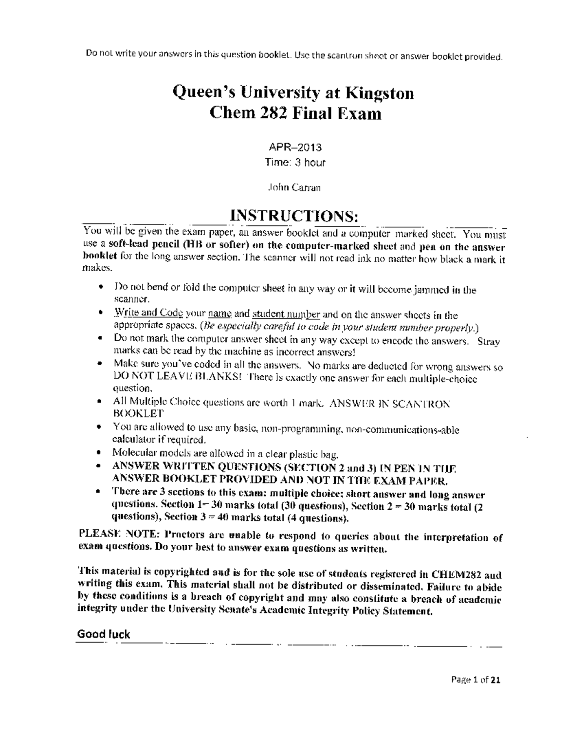 2013 Final Exam - Chem 282 - Studocu