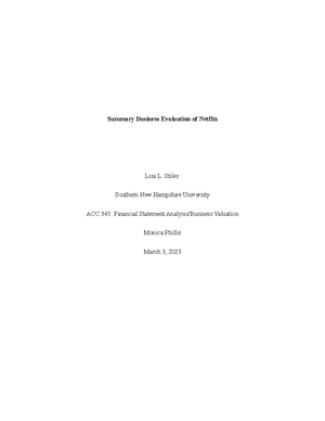 ACC 345 Module Two Sum 3 - Summary for Mod 2 assignment - ACC 345 Module Two Summary Template ...