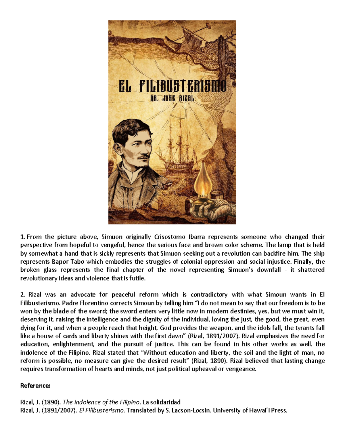 El Fili Reflection - Justification of the poster with references in El ...