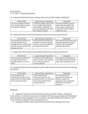 D165 task 1 - task 1 for d165 - Heidi Hopkins D165 Task 1 A. Sitting ...